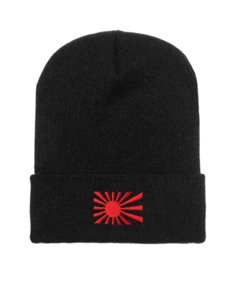 Japan Rising Sun Embroidery Knit Beanie Cap Cuff Winter Racing JDM ...