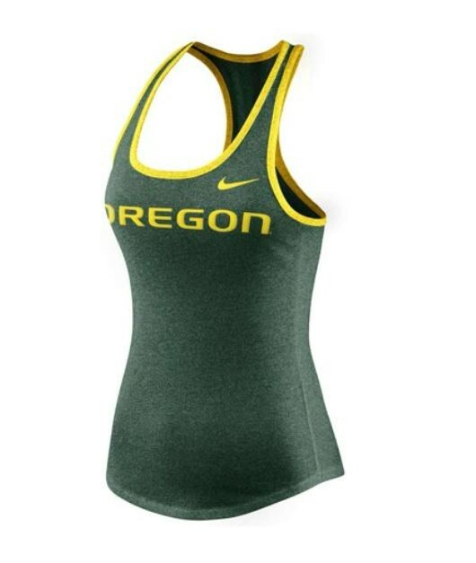 Nike Women's Oregon Ducks Racerback Marled Tank Top, Green, Large | eBay