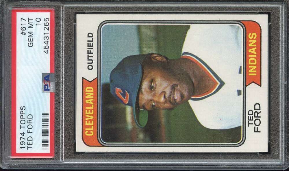 1974 TOPPS #617 TED FORD PSA 10 INDIANS *B74656 | eBay