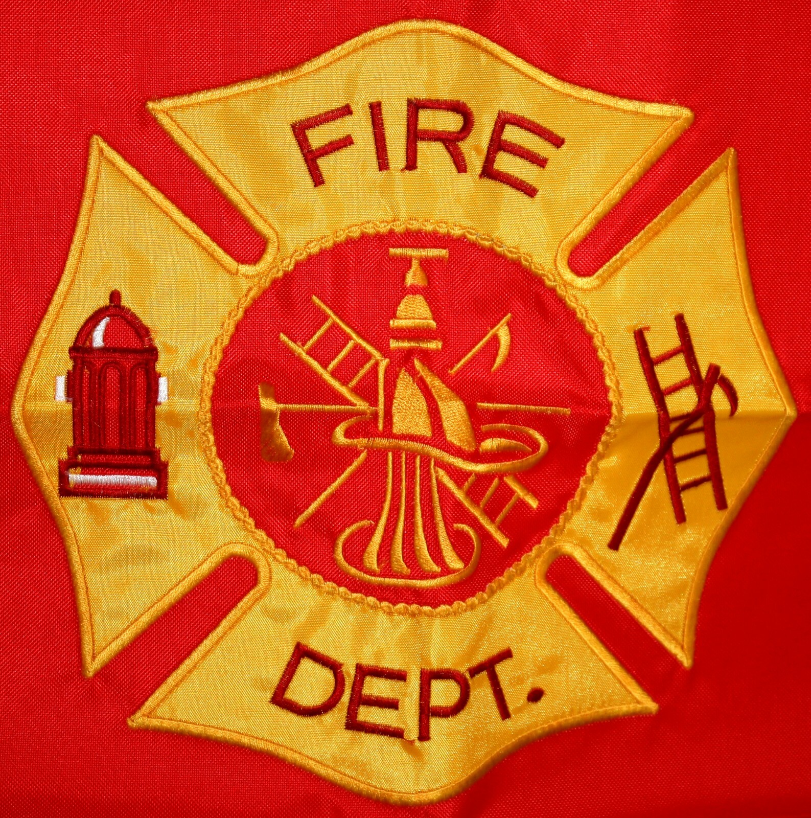 Fire Department Embroidered Garden 12"x18" Flag / Banner | eBay