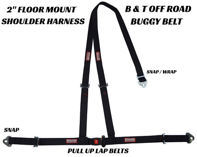 3 POINT RACE HARNESS Y FLOOR MOUNT ALL SNAP IN ANCHORS BLACK | eBay
