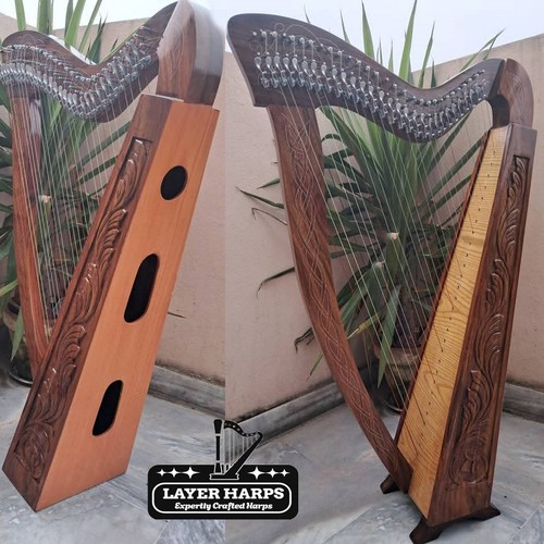 29 String Harp Celtic Irish Lever harp Harp with Bag Rosewood Tuning ...