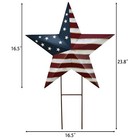 Metal Star Yard Sign with Stake Patriotic Barn Garden stakes July 4th ...