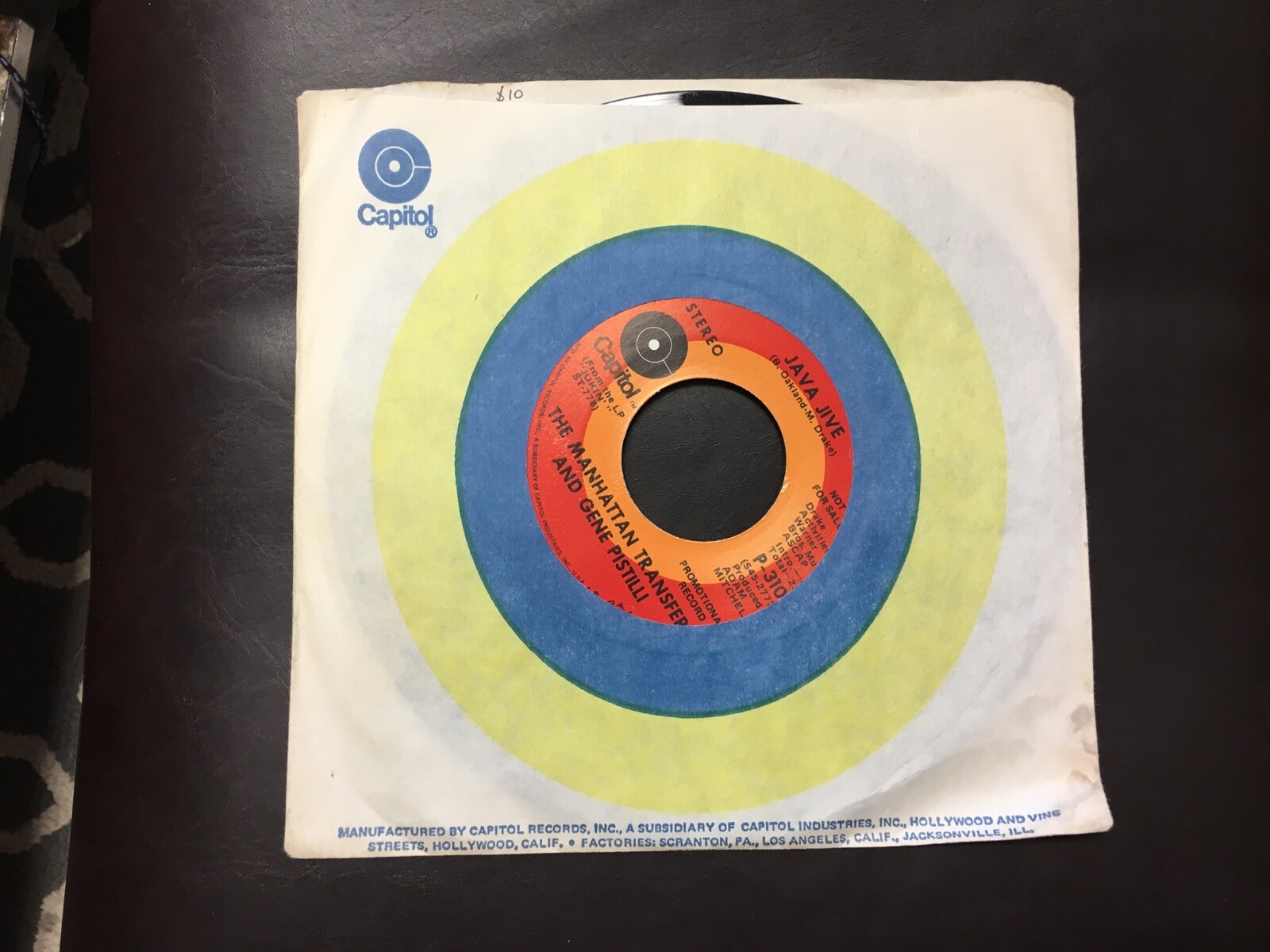 The Manhattan Transfer Gene Pistilli Java Jive/Chicken Bone 45 Capitol ...