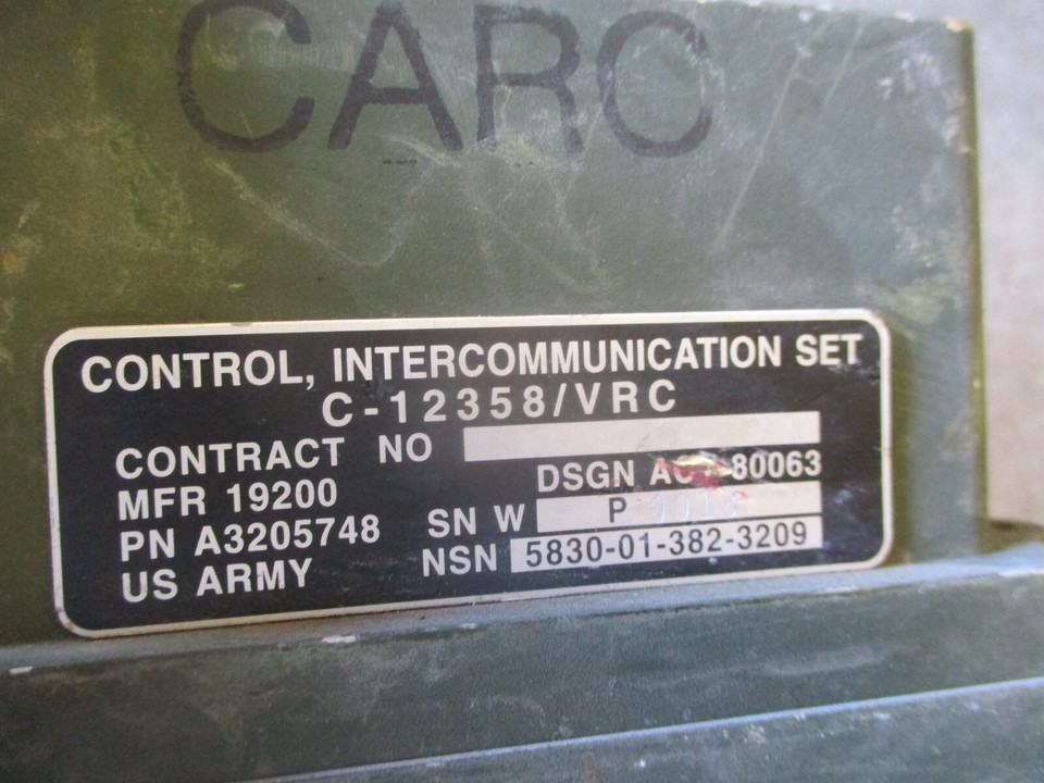 Used Intercom Control Set C-12358, for VIC-3 Intercom 24v, Military ...