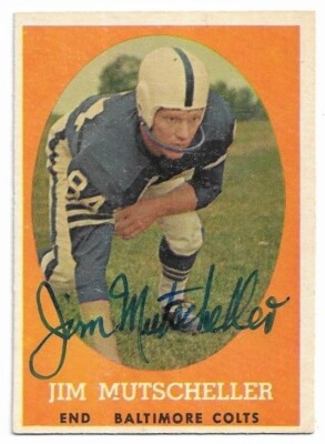 JIM MUTSCHELLER 1958 Topps Signed Autographed Football card Baltimore ...