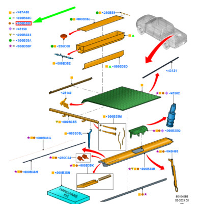 FORD RANGER T6 MK1 Tonneau Cover - Roll Top Kit 1867869 NEW GENUINE ...