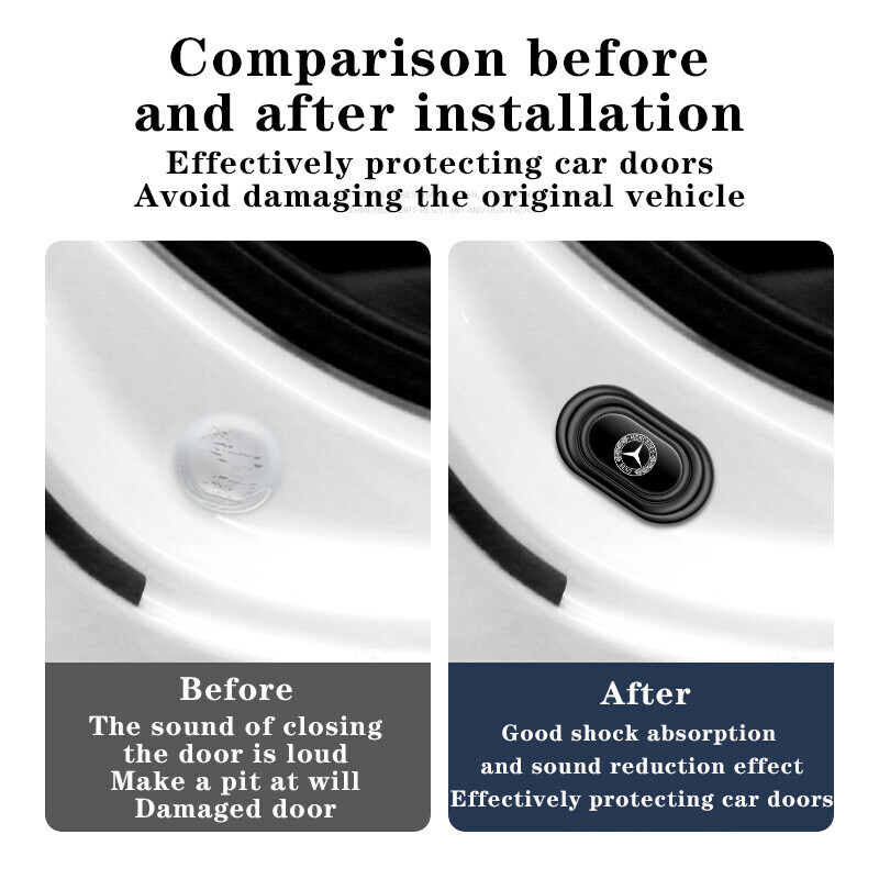 4Pcs Car Door Sound Shockproof Buffer Sticker Hood Trunk Decal for ...