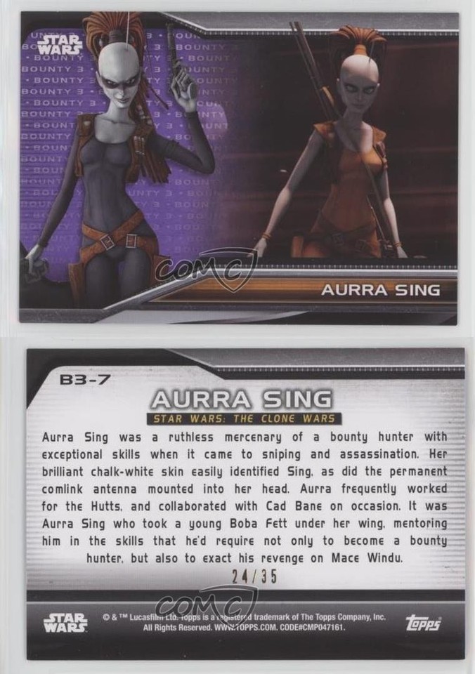 2021 Star Wars Bounty Hunters The Clone Level 3 Purple 24/35 Aurra Sing ...
