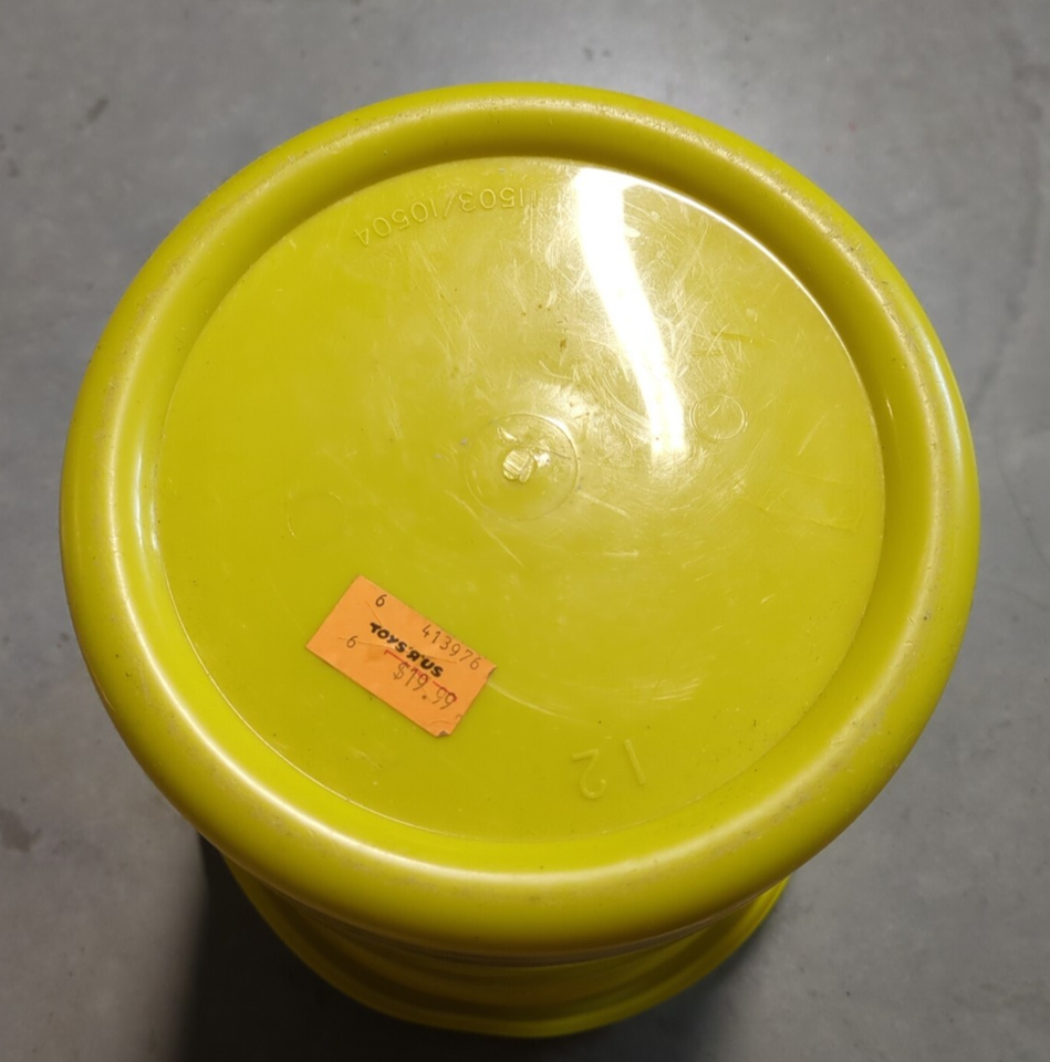 Vintage Tyco Building Blocks / Bricks Storage Container Bucket Yellow ...