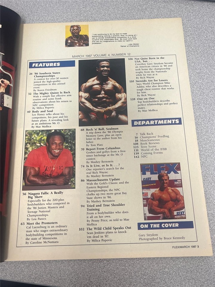 FLEX bodybuilding muscle magazine GARY STRYDOM 3-87 | eBay