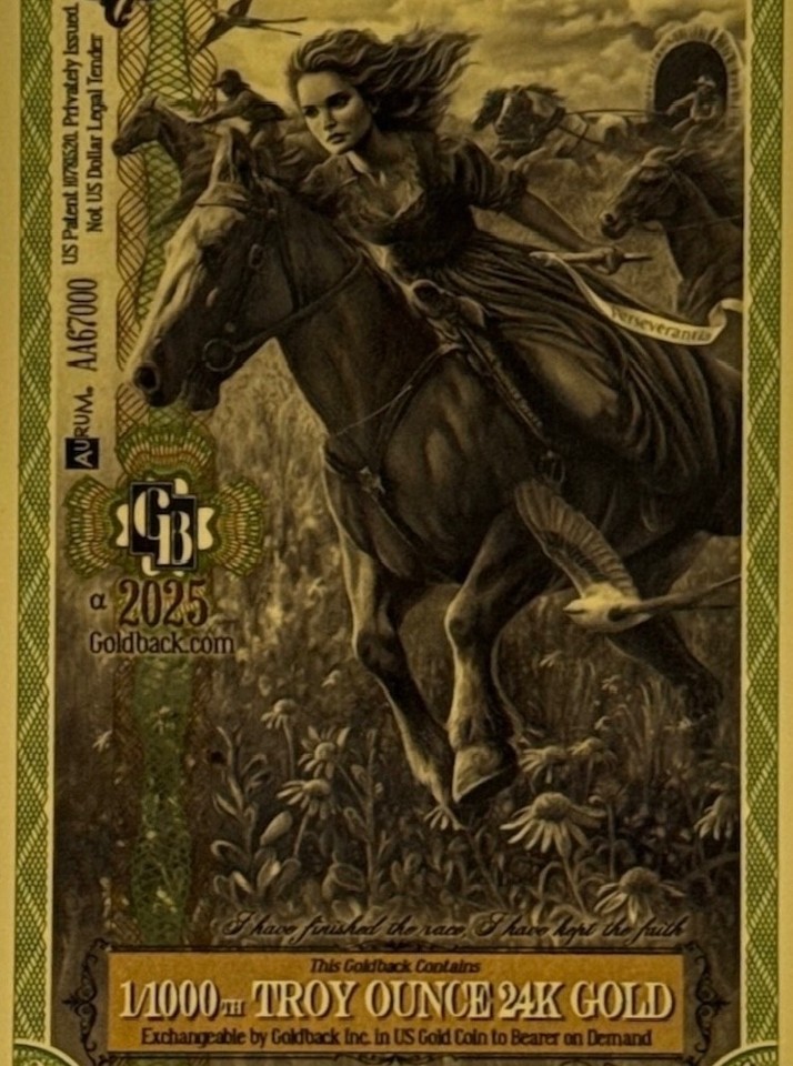 2025 Oklahoma 1 Goldback *ALPHA SERIES* (Perseverantia, Perseverance ...