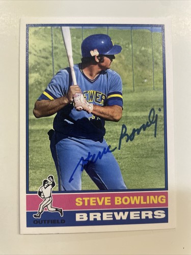Steve Bowling Autographed Custom 1976 Card Milwaukee Brewers A-332 | eBay