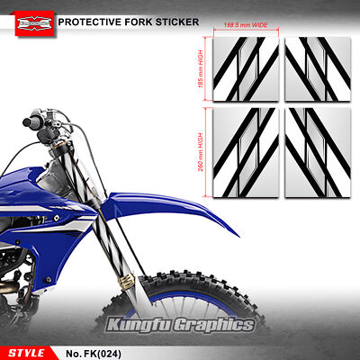 Dirt Bike Front Fork Tube Decal Motocross Racing Sticker Kit White Grey ...