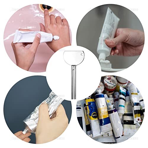 4 Pcs Stainless Steel Toothpaste Tube Squeezer Cream Paint Key Roller ...