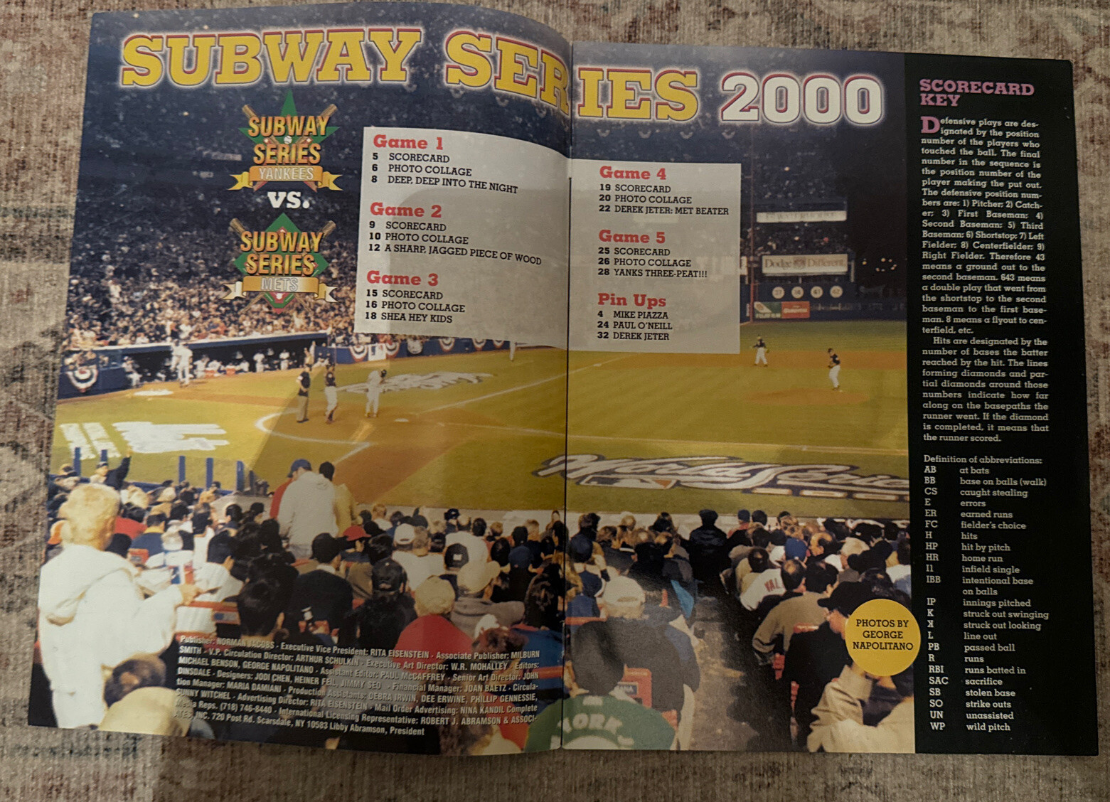 Yankees Win! Subway Series 2000 Magazine Publication Mets Scorecards | eBay