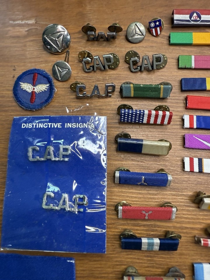 VTG Lot 90+ Air Force ROTC & CAP Civil Air Patrol Ribbon Bar Pin Ranks ...