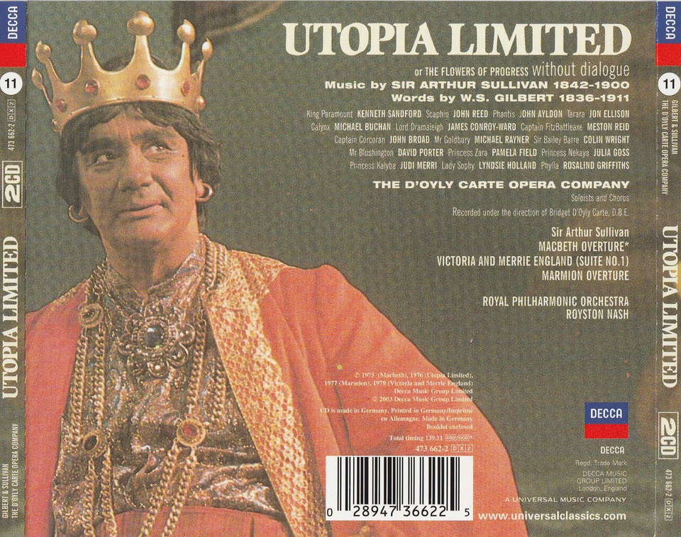 UTOPIA LIMITED comic GILBERT & SULLIVAN D'OYLY CARTE OPERA COMPANY ...