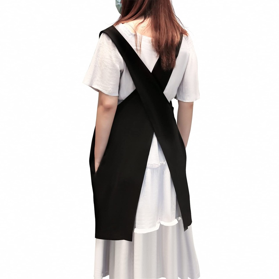 Japan Crossback Apron Soft Cotton Linen Apron with Two Side Pockets ...