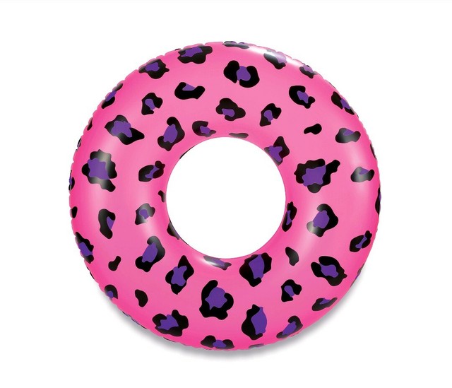 Play Day Neon Pink Orange Zebra Print Tube Pool Float Summer Kids ...