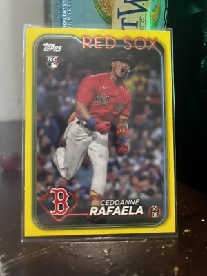 Ceddanne Rafaela RC - Topps 2024 Series 1 #313 - Yellow Parallel - Red ...