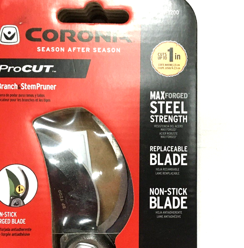 Corona Pro Cut Branch Stem Pruner BP7200, Max Forged Handle, 1" Dual ...