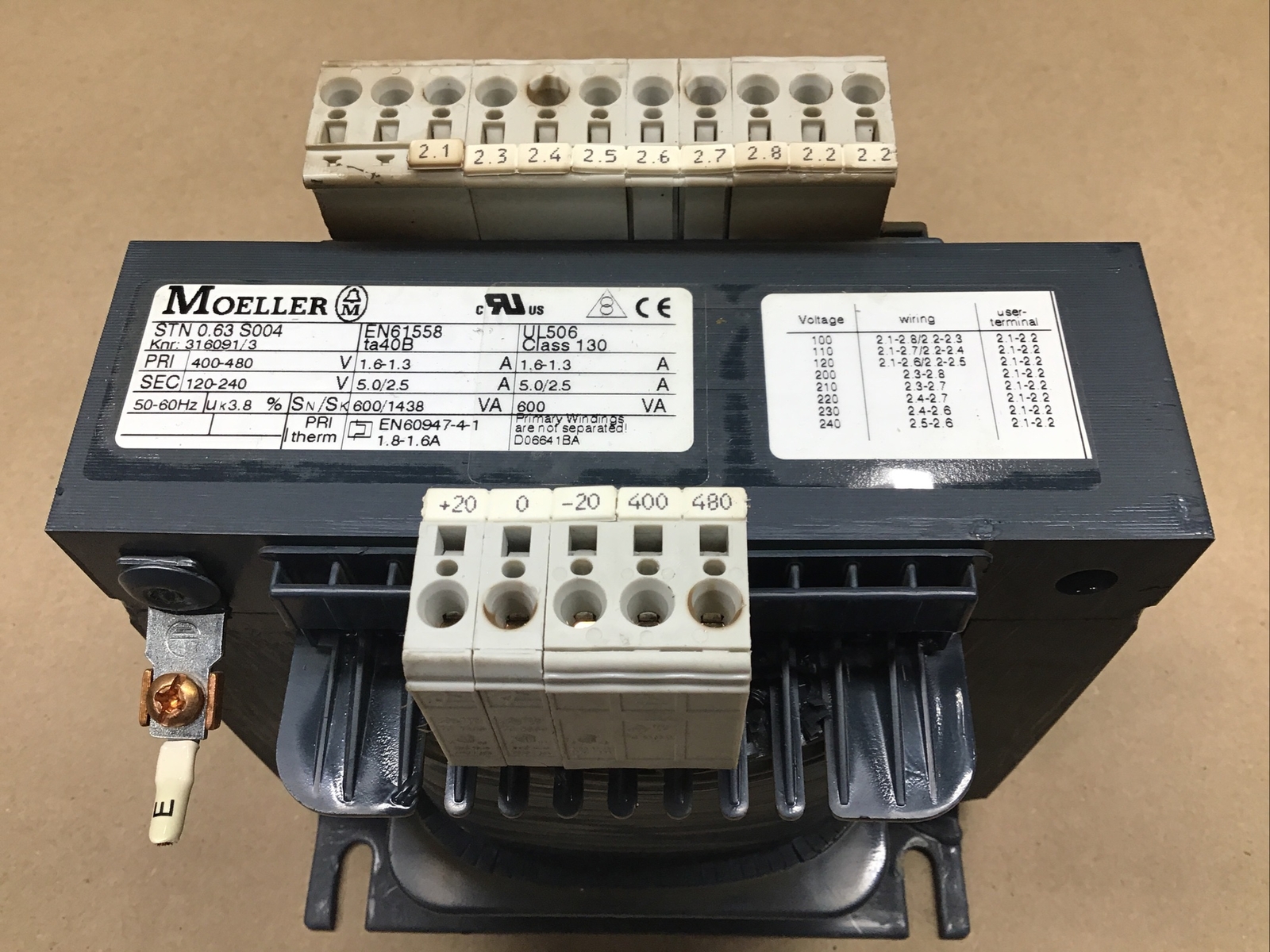 MOELLER TRANSFORMER STN 0.63 S004 1200v #64C37PR4*AD | eBay