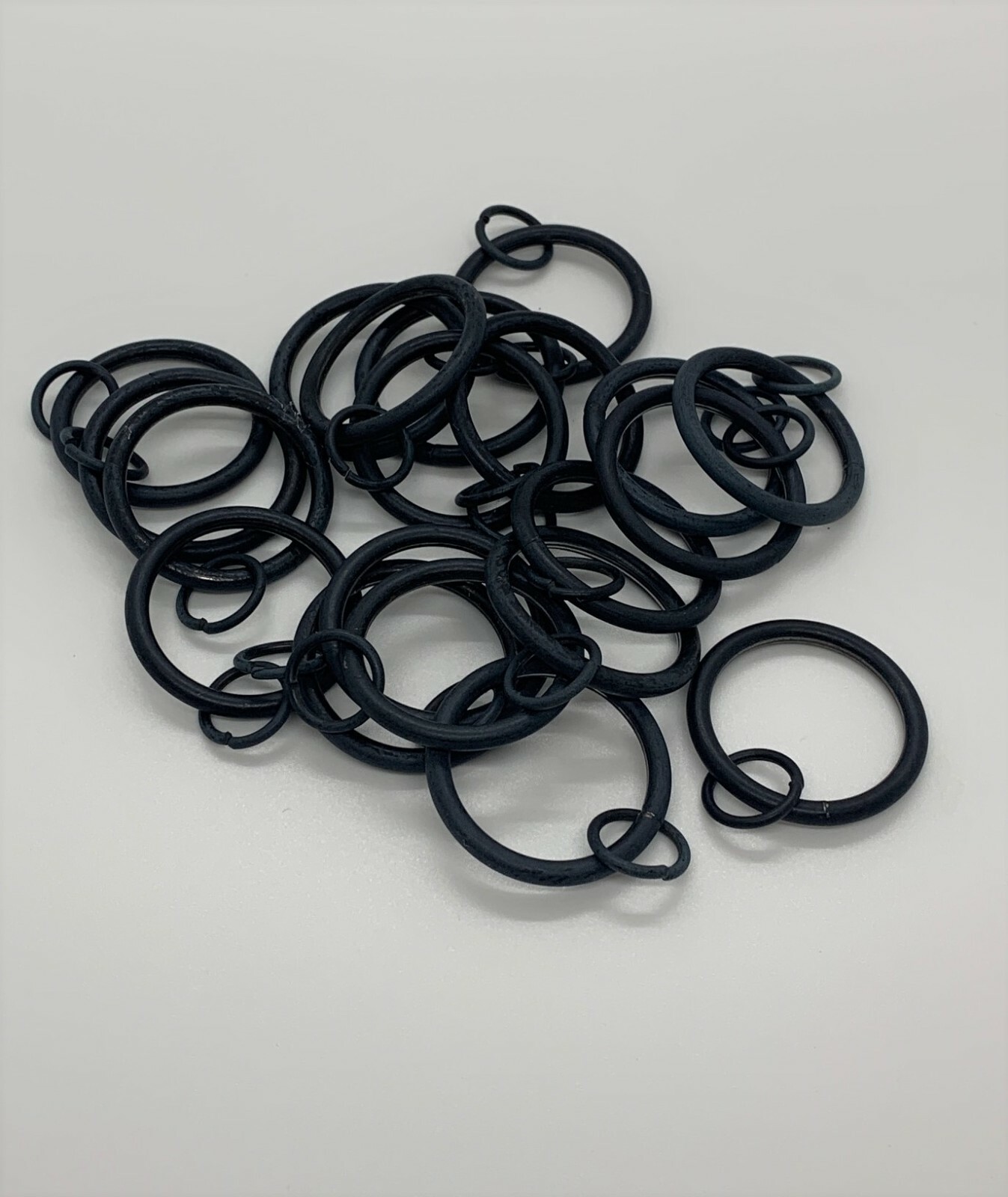 Curtain Rings - 20 metal rings - Charcoal | eBay