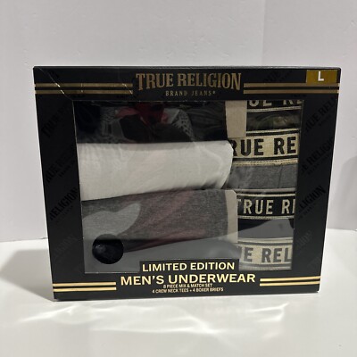 For Men True Religion Set Of 8 Pieces Size Large4 Boxers And 4 Crew ...
