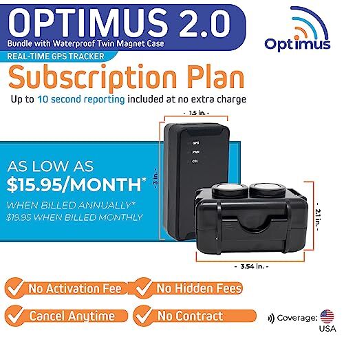 Optimus 2.0 GPS Tracker - Bundle with Waterproof Twin Magnet Case for ...