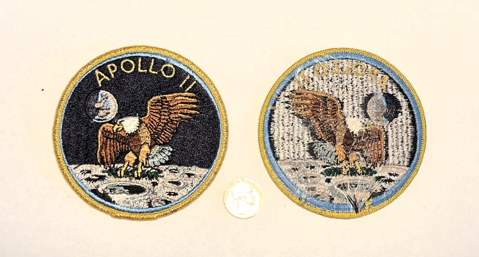 RARE APOLLO 11 NASA - VINTAGE ORIGINAL 4" NASA CLOTH BACK SPACE PATCH ...