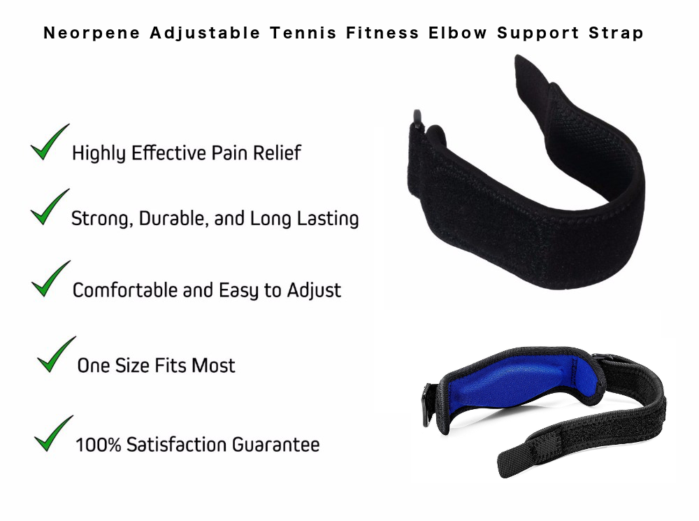 Tennis Elbow Support Brace Golfers Strap Epicondylitis Arthritis Band ...