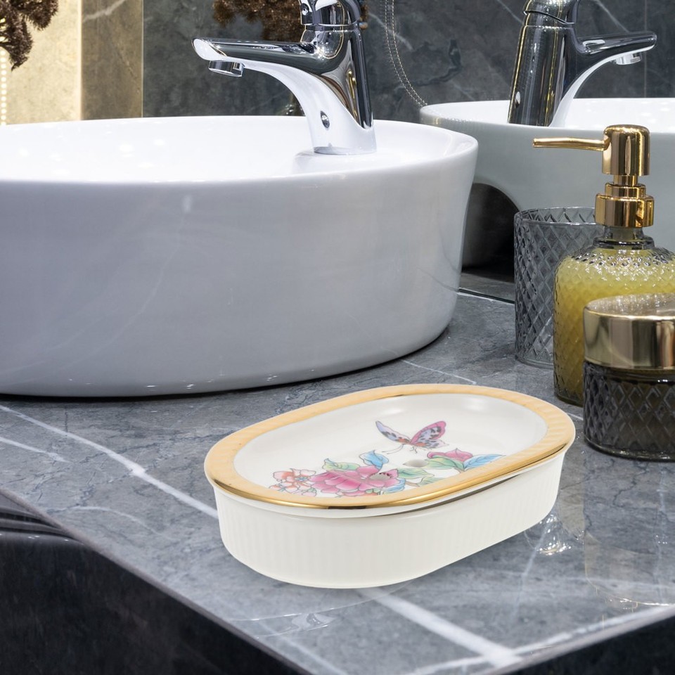 Ceramic Soap Box Soap Tray Soap Dish Toilet Soap Holder Decorative Bar ...
