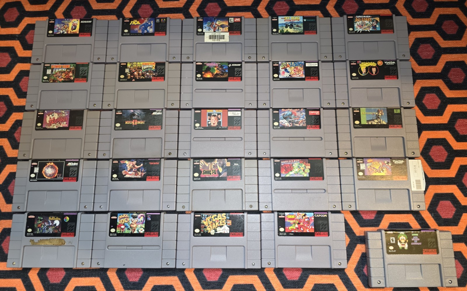 Super Nintendo (SNES) *25 game Lot* Mario Allstars, Donkey Kong 1&2 ...