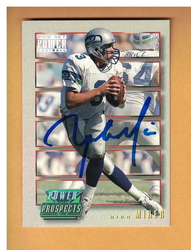 Rick Mirer Autographed 1993 Pro Set Rookie Football Card Signed Seattle ...