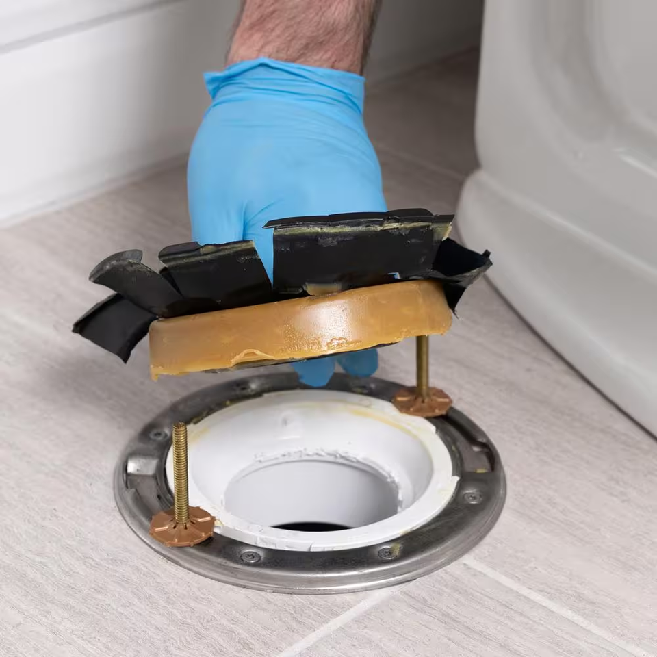 Johni-Ring 3 in. - 4 in. Standard Toilet Wax Ring and Johni-Quick Brass ...