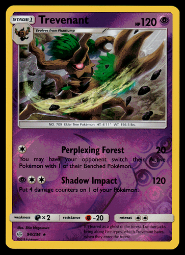 Pokemon Card - SM - Cosmic Eclipse Trevenant 94/236 Reverse Holo - NM ...