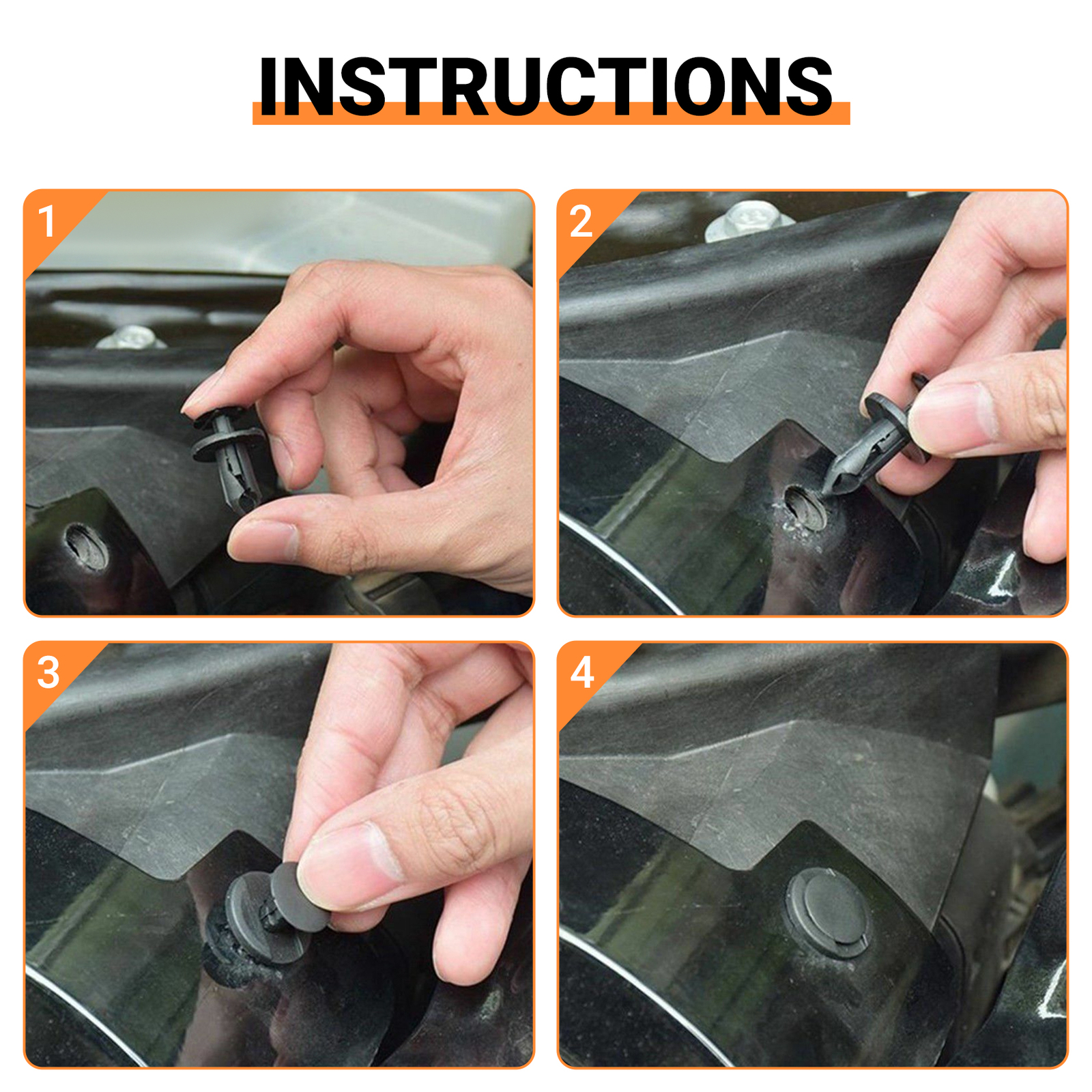 120x8mm Car Body Trim Clips Retainer Bumper Auto Panel Push Plastic ...