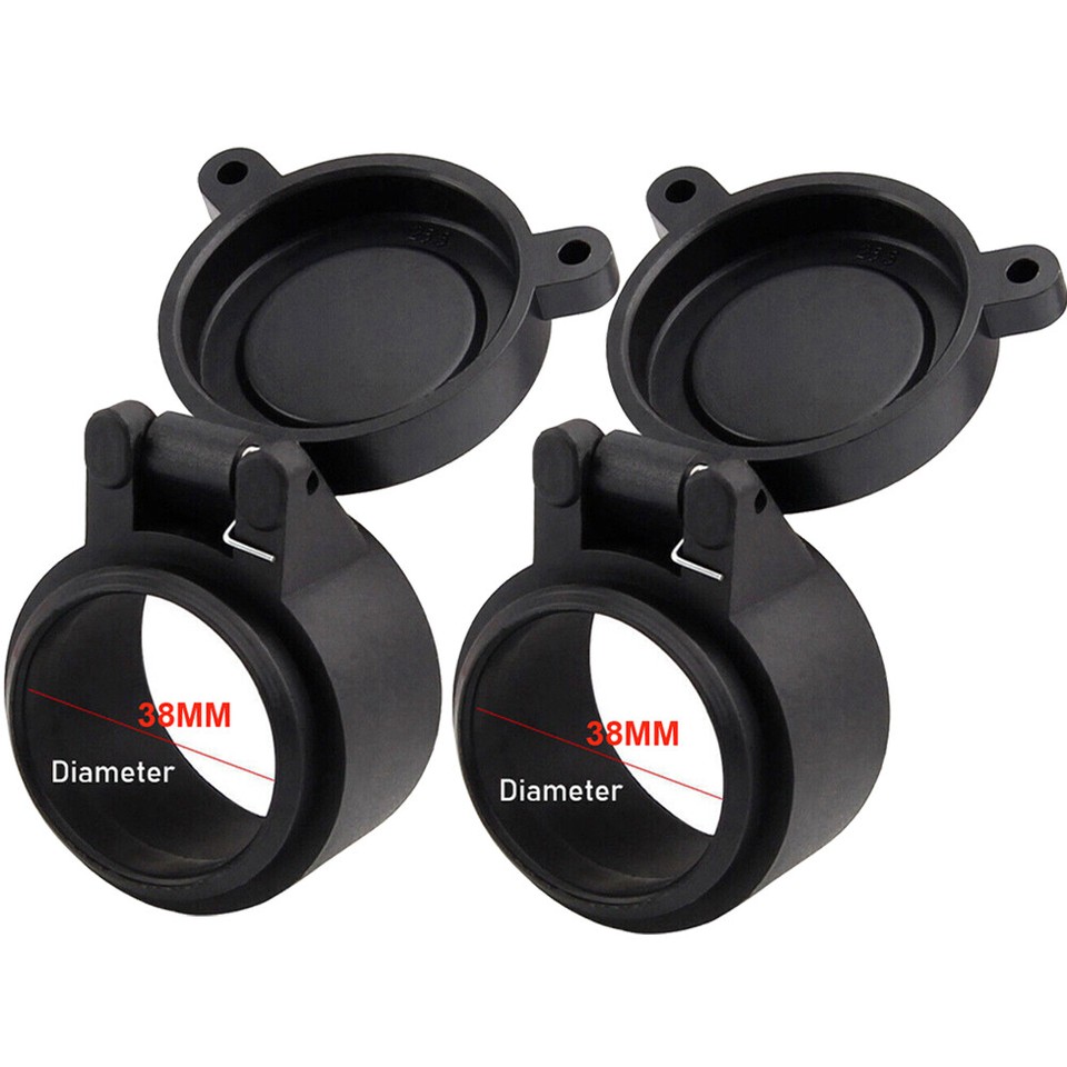2x For Caliber Flip Up Scope Covers Rifle Scope Protect Objective Cap ...
