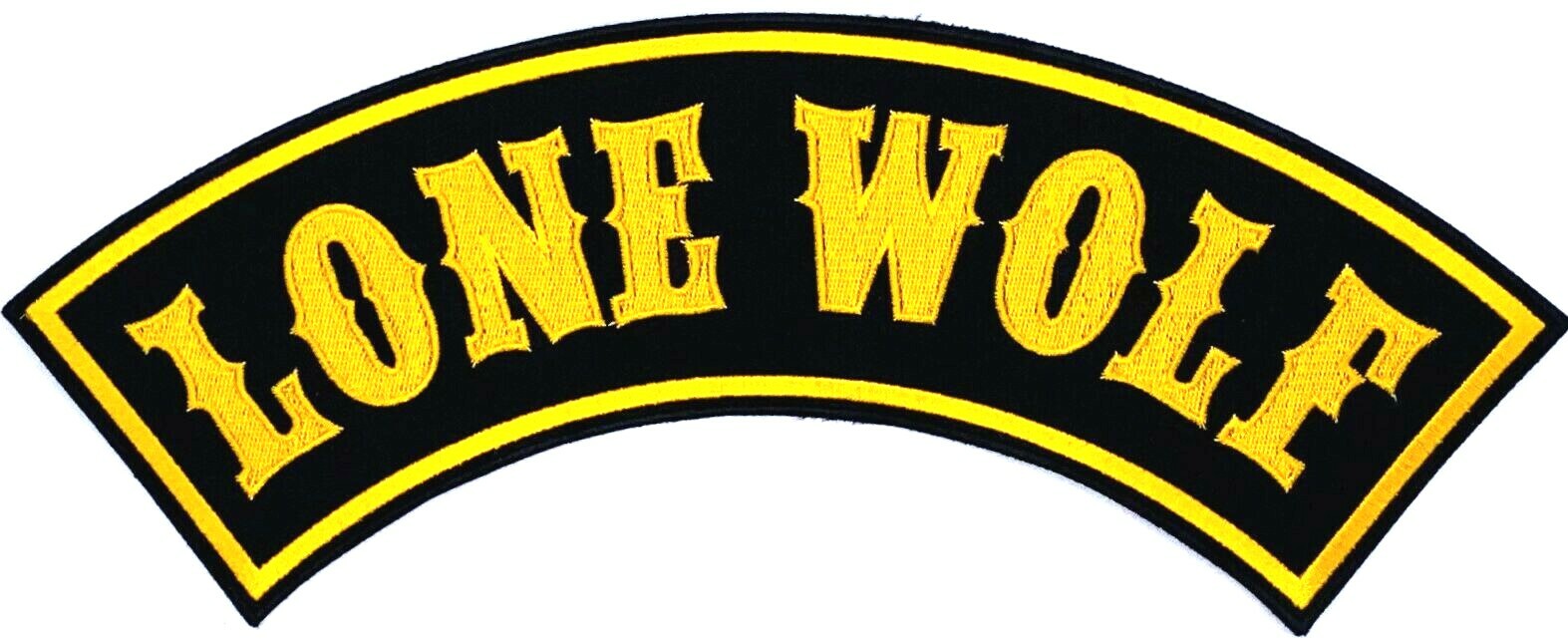 LONE WOLF MOTORCYCE VEST 11" ROCKER EMBROIDERED IRON ON PATCH BL-33 | eBay
