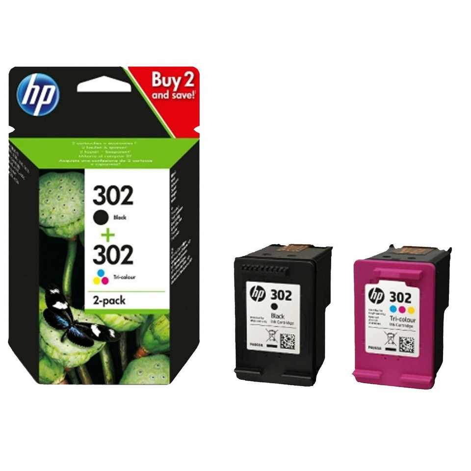 Genuine HP 302 / 302XL Black & Colour Ink Cartridges For Deskjet 1110 ...