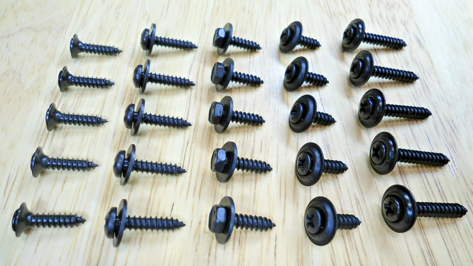 65 NEW BLACK INTERIOR/EXT SCREWS! FITS GM GMC/CHEVY PICKUP C1500 K10 ...