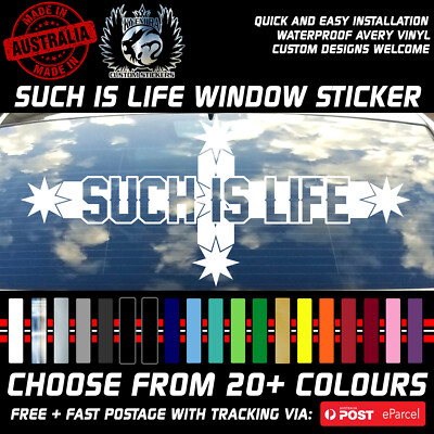 Large Eureka flag Such is life Window BNS vinyl sticker 80cm wide ...