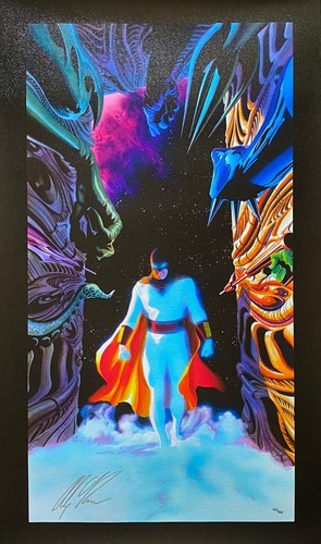 ALEX ROSS rare SPACE GHOST giclee CANVAS Hanna Barbera SIGNED unframed ...