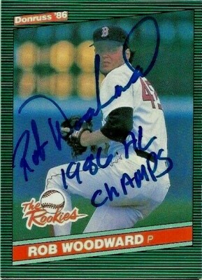 Autographed ROB WOODWARD Boston Red Sox 1986 Donruss Rookies Card # 53 ...