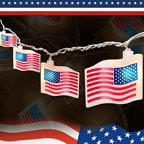 American Flag Lights - Perfect for Indoor and 8.5FT US Flag String ...
