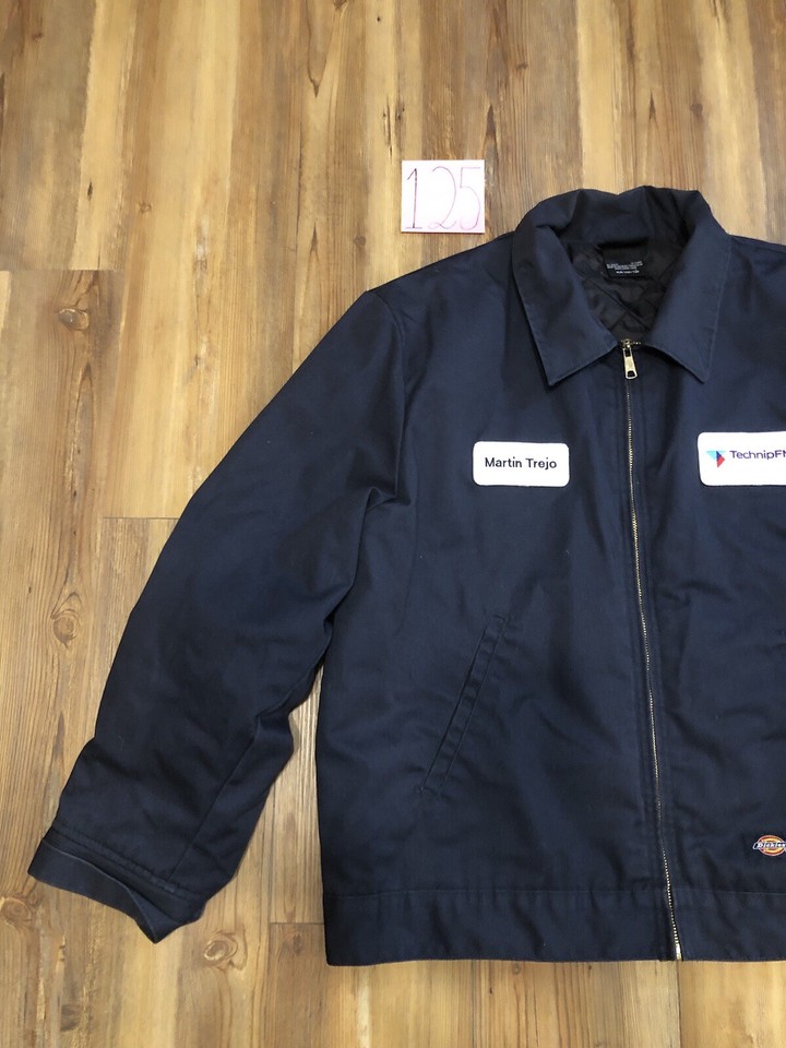 Dickies Work Jacket Mens Size XL Blue Mechanic Quilted Lining Full Zip ...