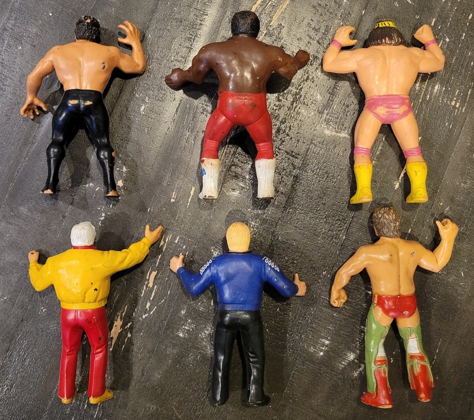 Lot Of 6 LJN WWF Wrestling Figures Funk Dog Macho Dragon Fun Rubber ...