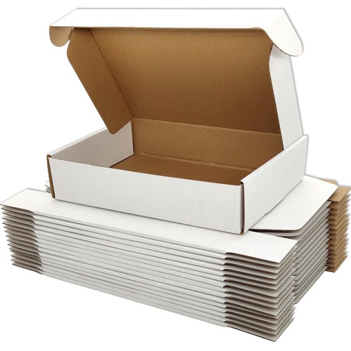 9x6x2 inches Small Shipping Boxes Set of 50 - White Mailer Corrugated ...