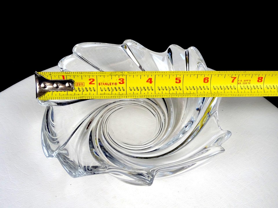 CLAIRE BURKE FRANCE LEAD CRYSTAL SWIRL HEAVY 2 PC 6 5/8" CANDY ...